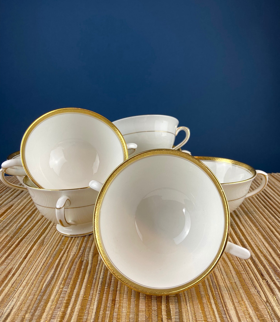 Vintage Coalport Porcelain Soup or Bullion Cups. Elite Wedding Band ...