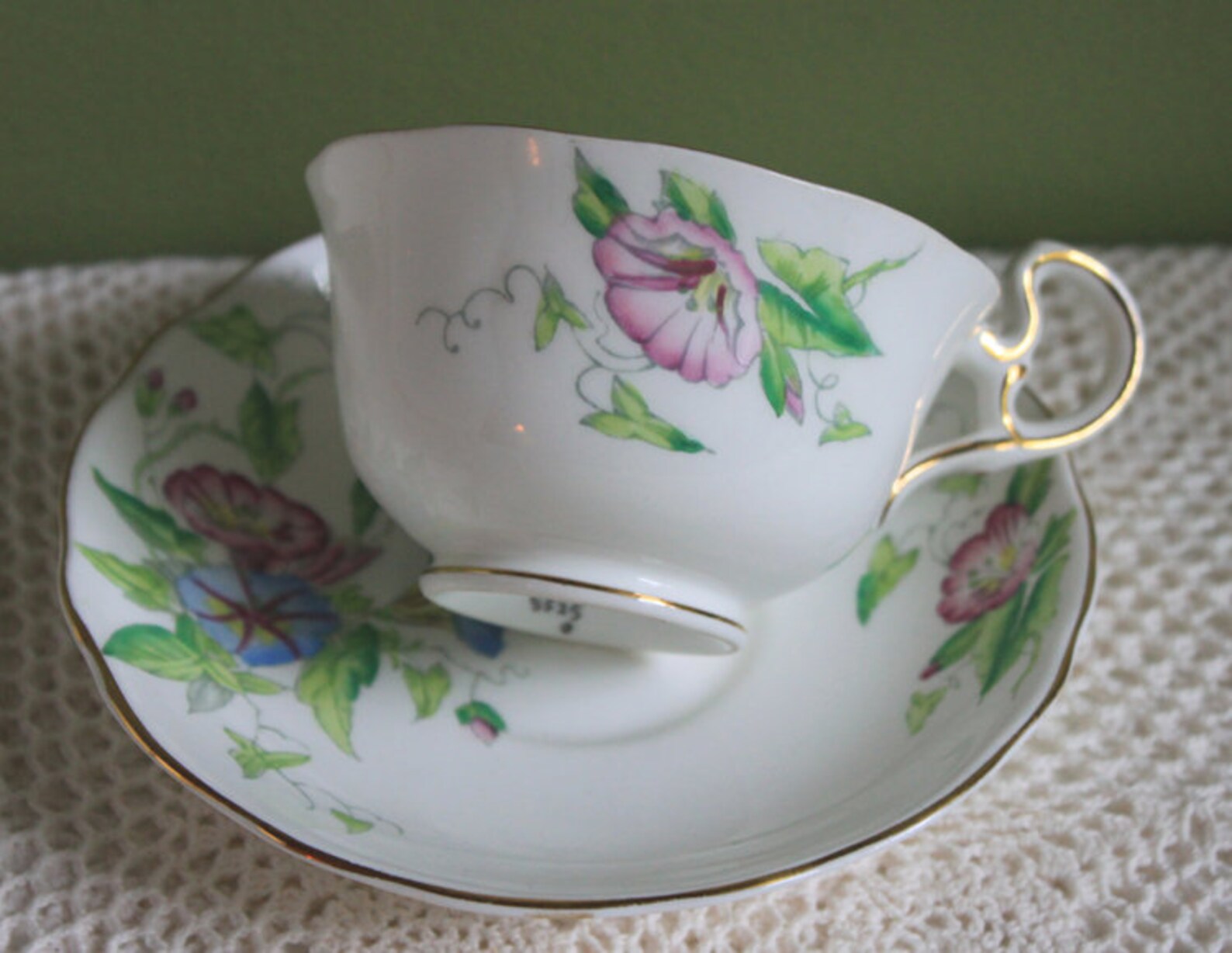 Fenton Cup and Saucer. Hand Painted Tea Set With Morning - Etsy
