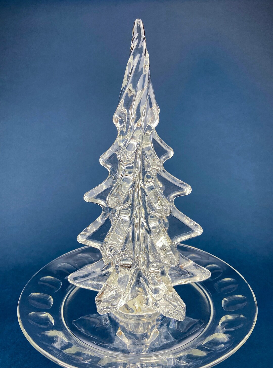 Lead Crystal Clear Christmas Tree. Hand Crafted Art Glass Spruce Tree ...