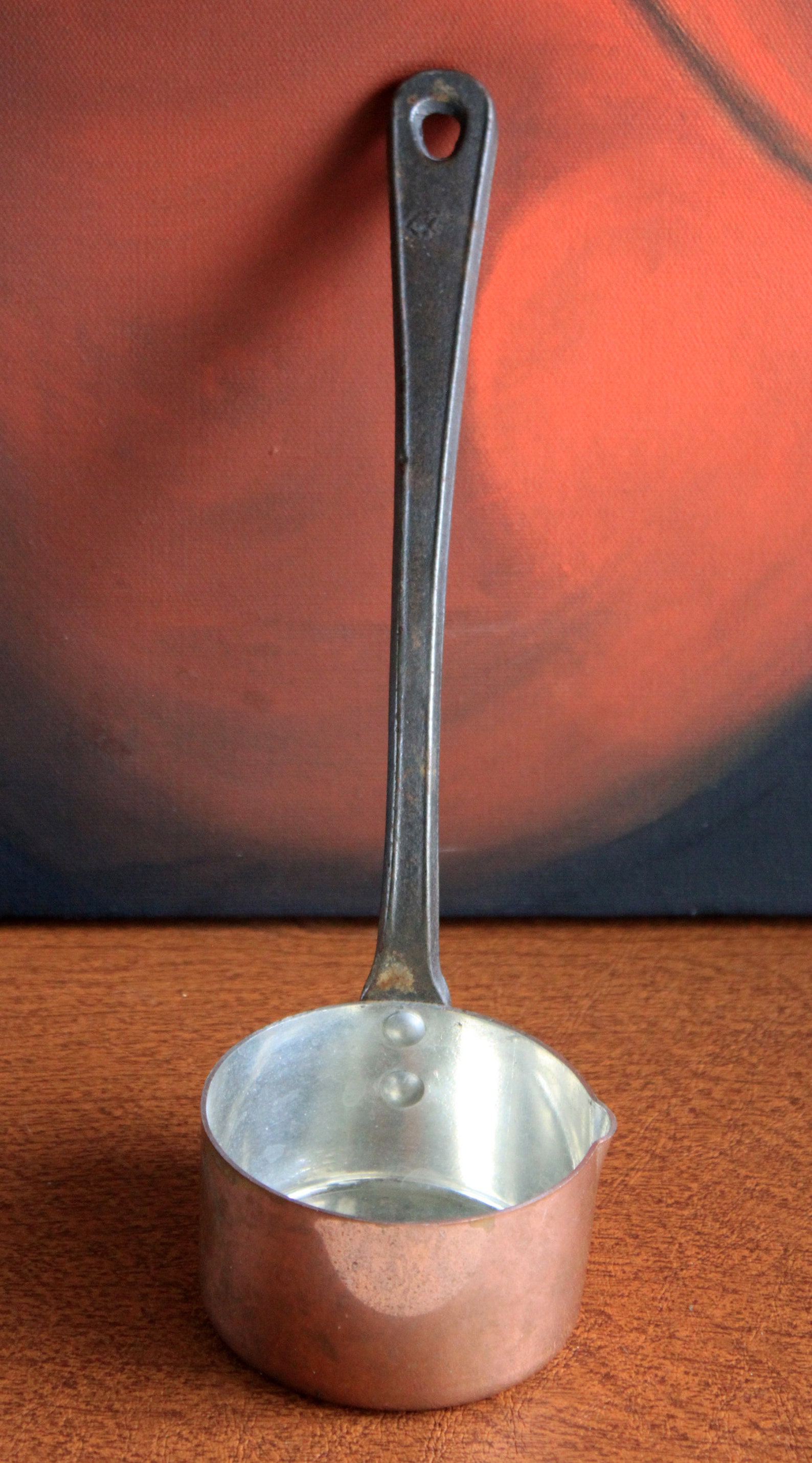 Vintage Copper Large Flat Slotted Ladle With Long Coated | Etsy