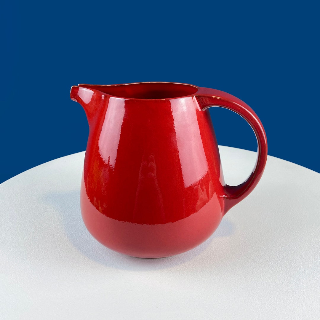 Red Modern Pitcher. Large, Vibrant Red High Gloss Pitcher With Modern ...