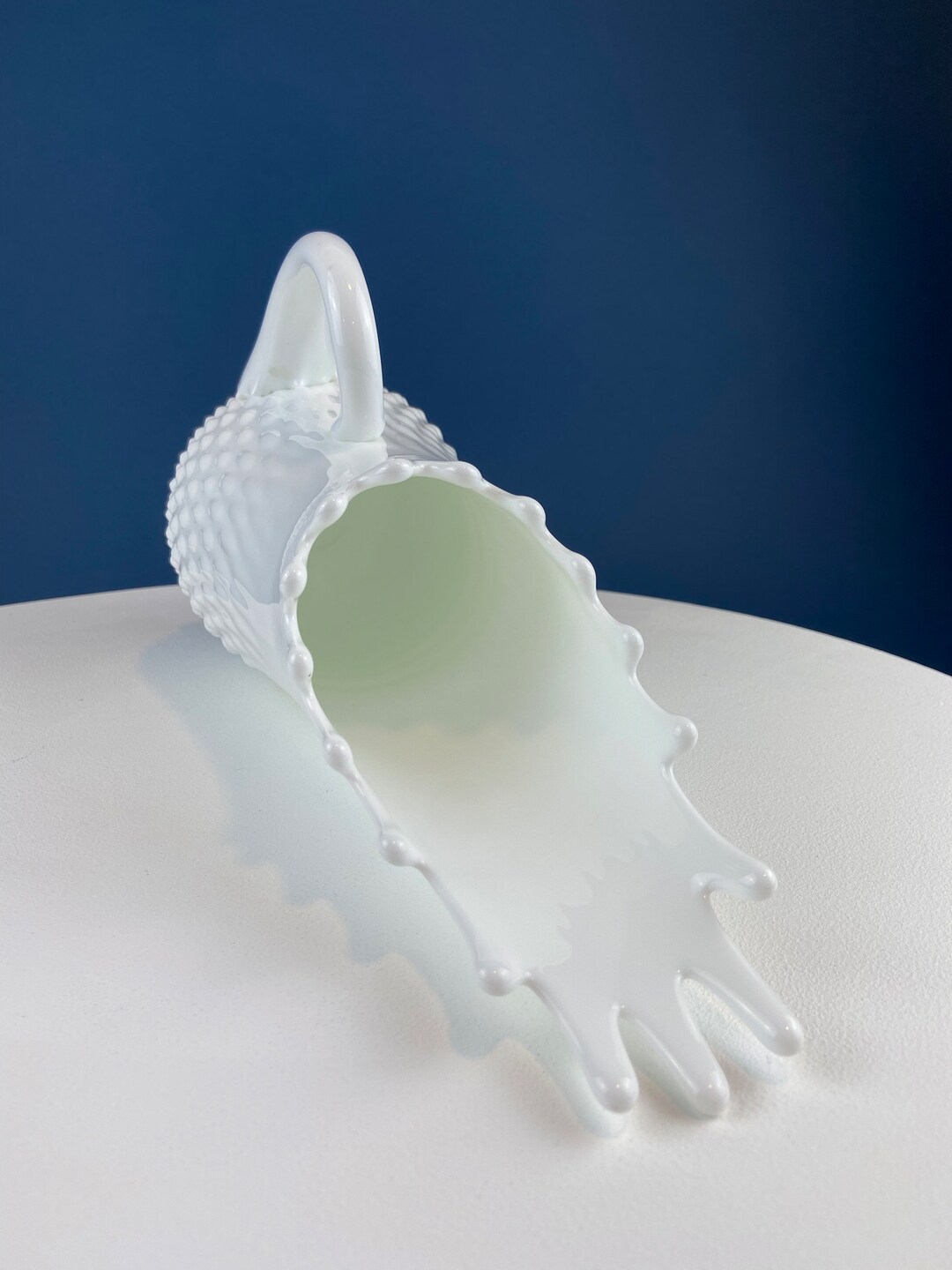 Milk Glass Hobnail Splash Vase. Fenton White Glass Flower Vase With ...