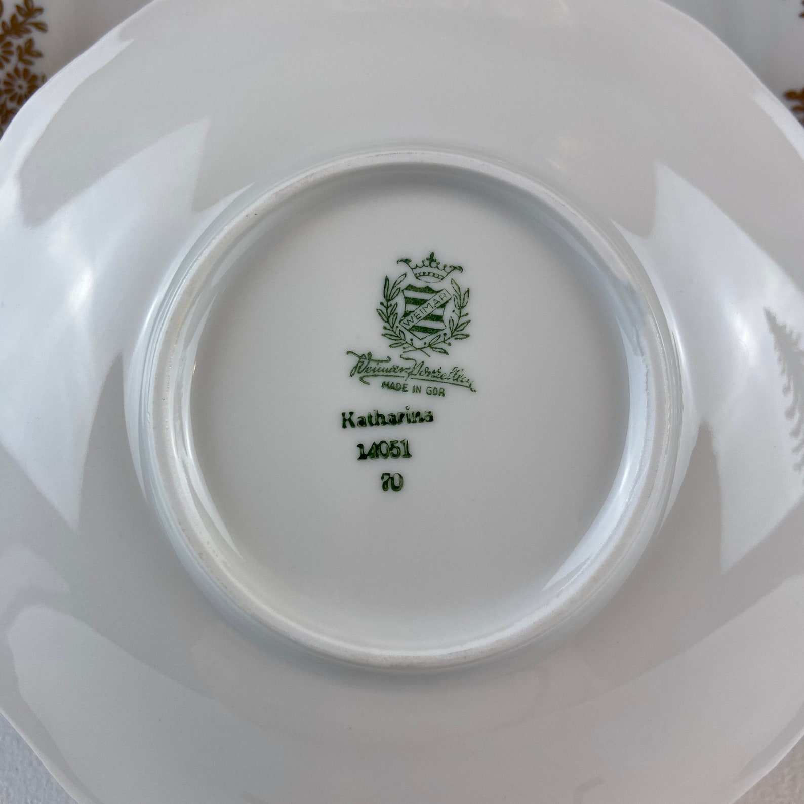 Stunning Antique White and Gold Tea Set Trio. Weimar Porcelain ...