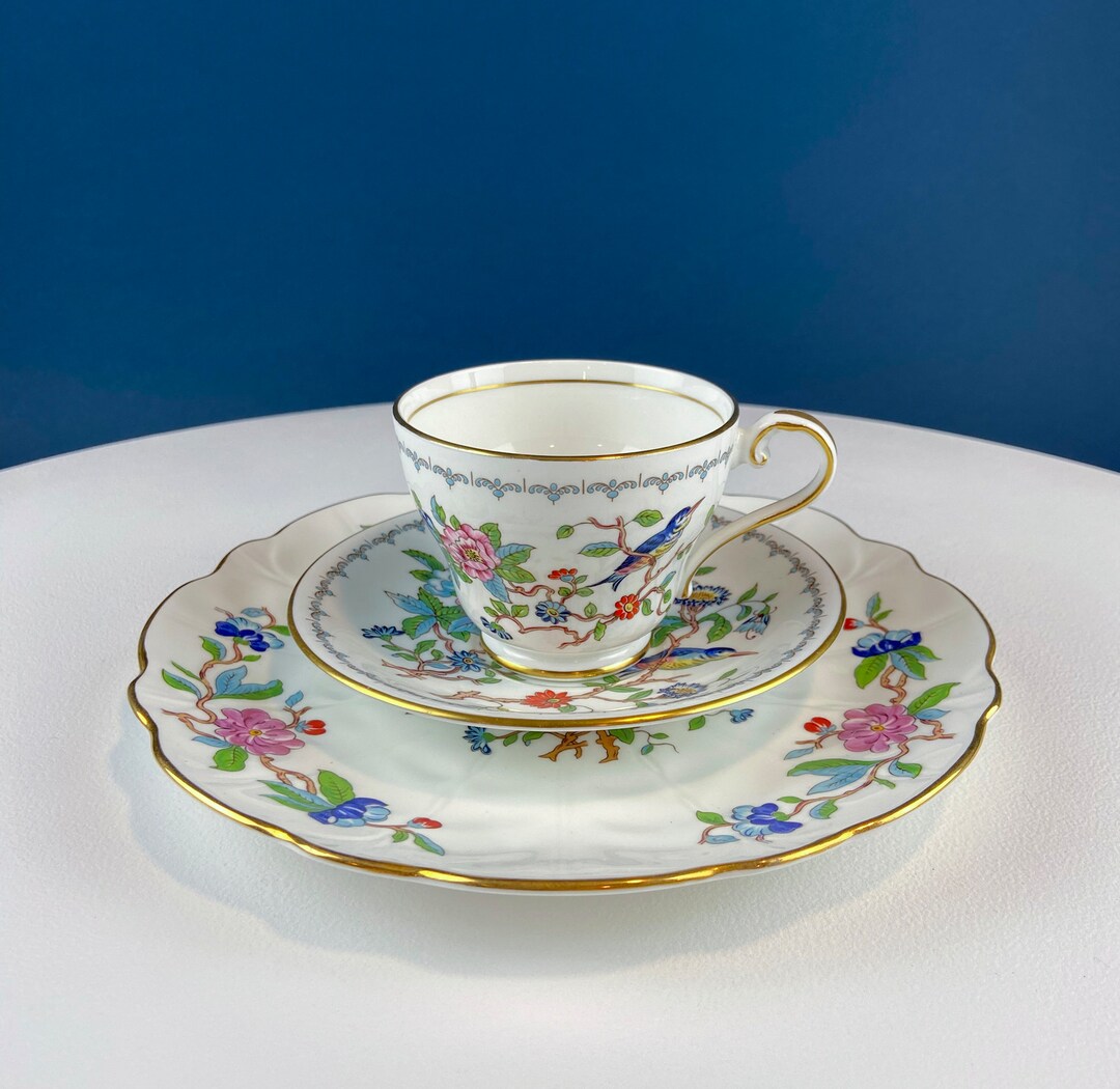 Vintage Aynsley Tea Set Trio. Tea Cup, Desert Plate and Cheese Knife ...