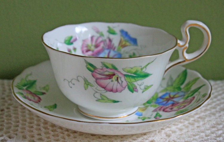 Fenton Cup and Saucer. Hand Painted Tea Set With Morning - Etsy