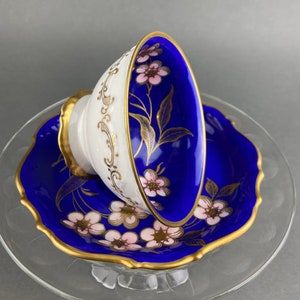 Antique Tea Cup and Saucer. Schumann Porcelain Made in Germany. Cobalt ...