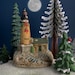 Illuminated Lighthouse. Christmas Village House. Home or Retail Holiday ...