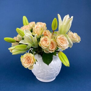Milk Glass Hobnail Splash Vase. Fenton White Glass Flower Vase With ...
