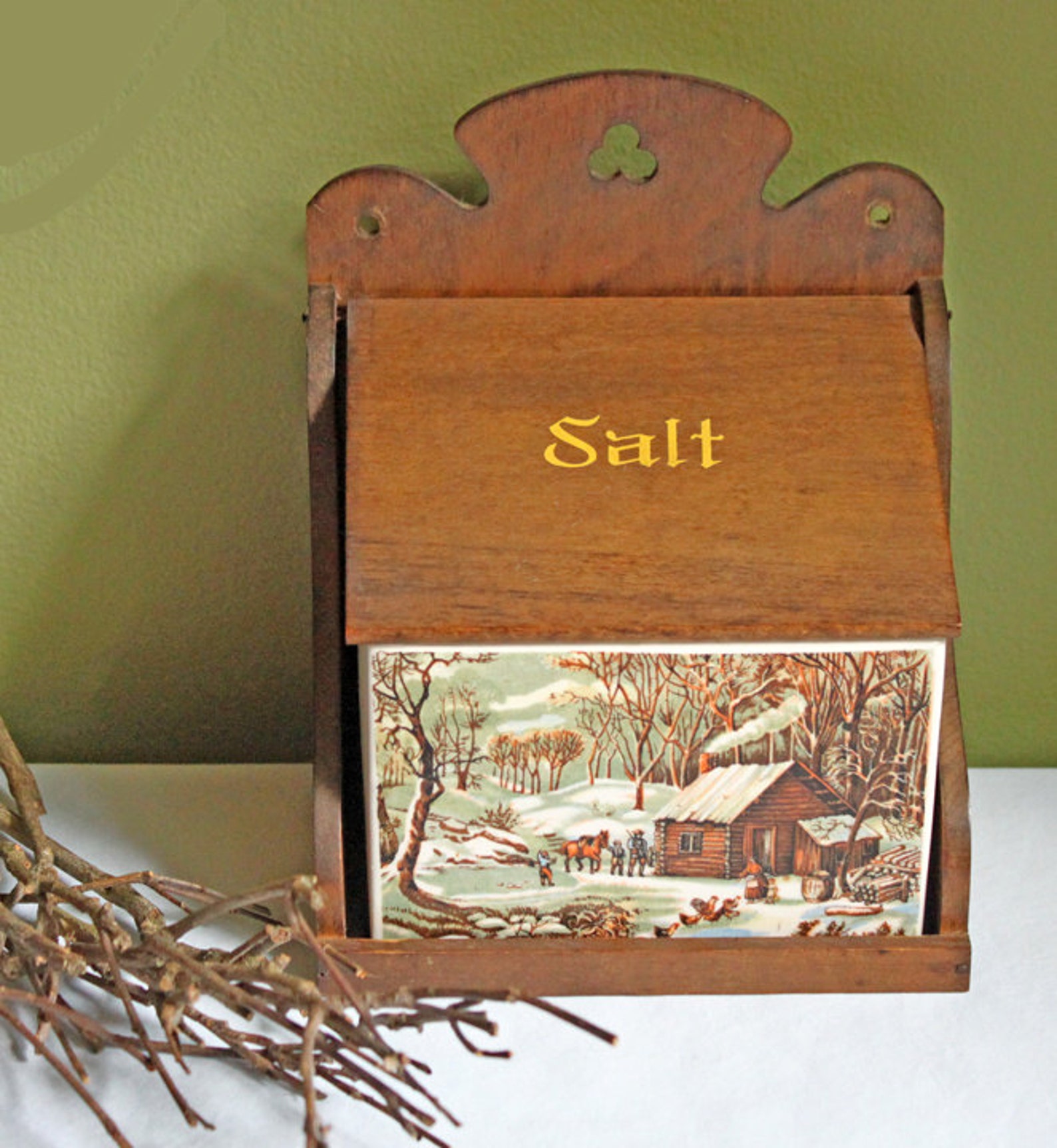 Antique Coffee Container. Ceramic Box on Wooden Base for - Etsy