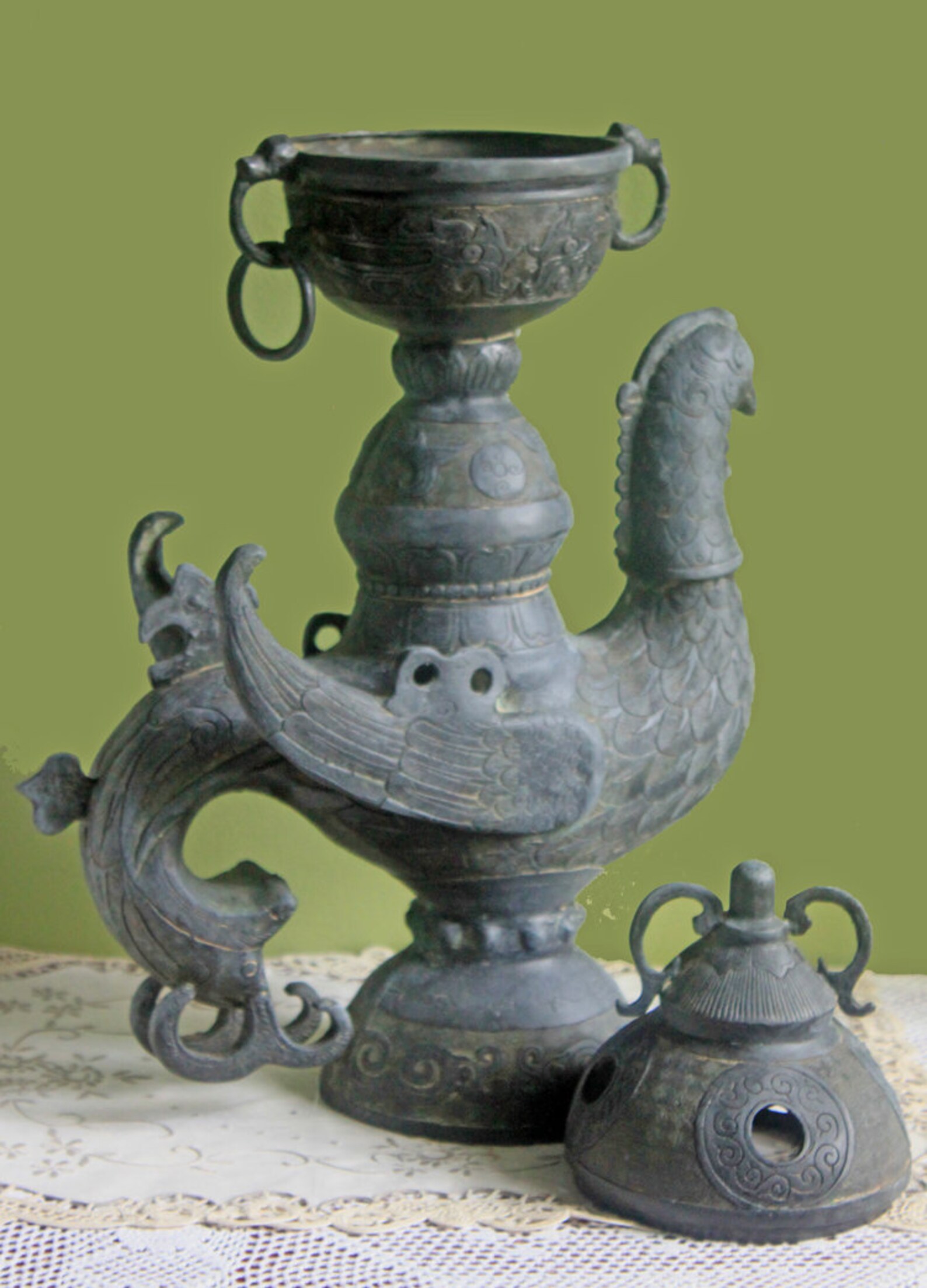 Antique Bronze Incense Burner. Asian Ritual Vessel. 18th-19th Century ...