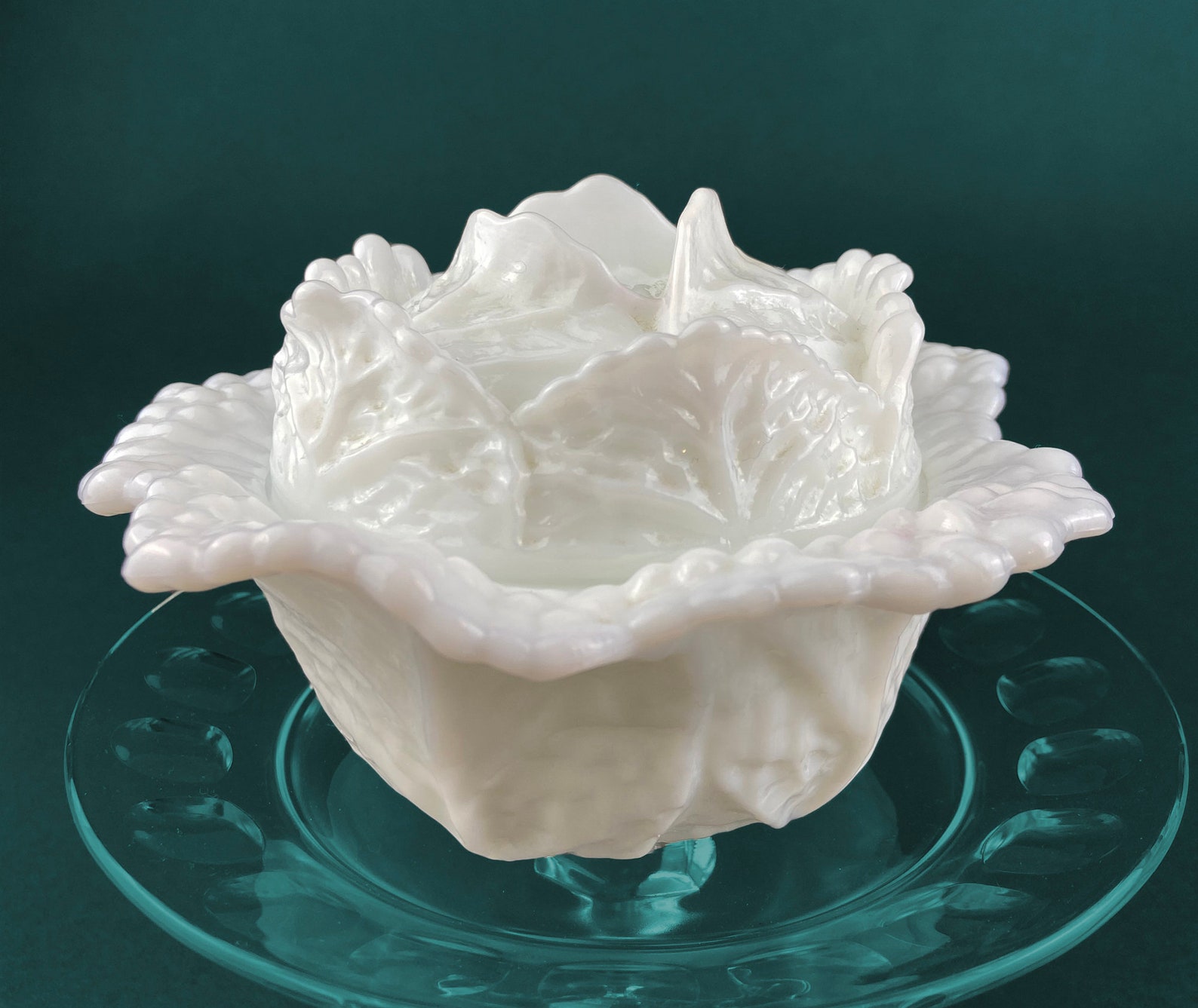 Milk Glass Cabbage Shaped Dish. Westmoreland Bowl With Lid. - Etsy