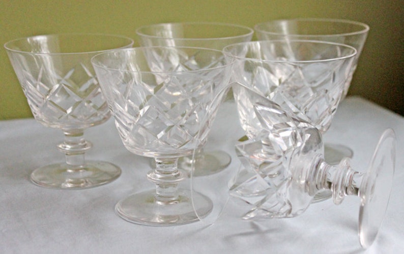 Four Vintage Crystal Glasses. Crystal Bar Ware. Fine Stemware - Etsy