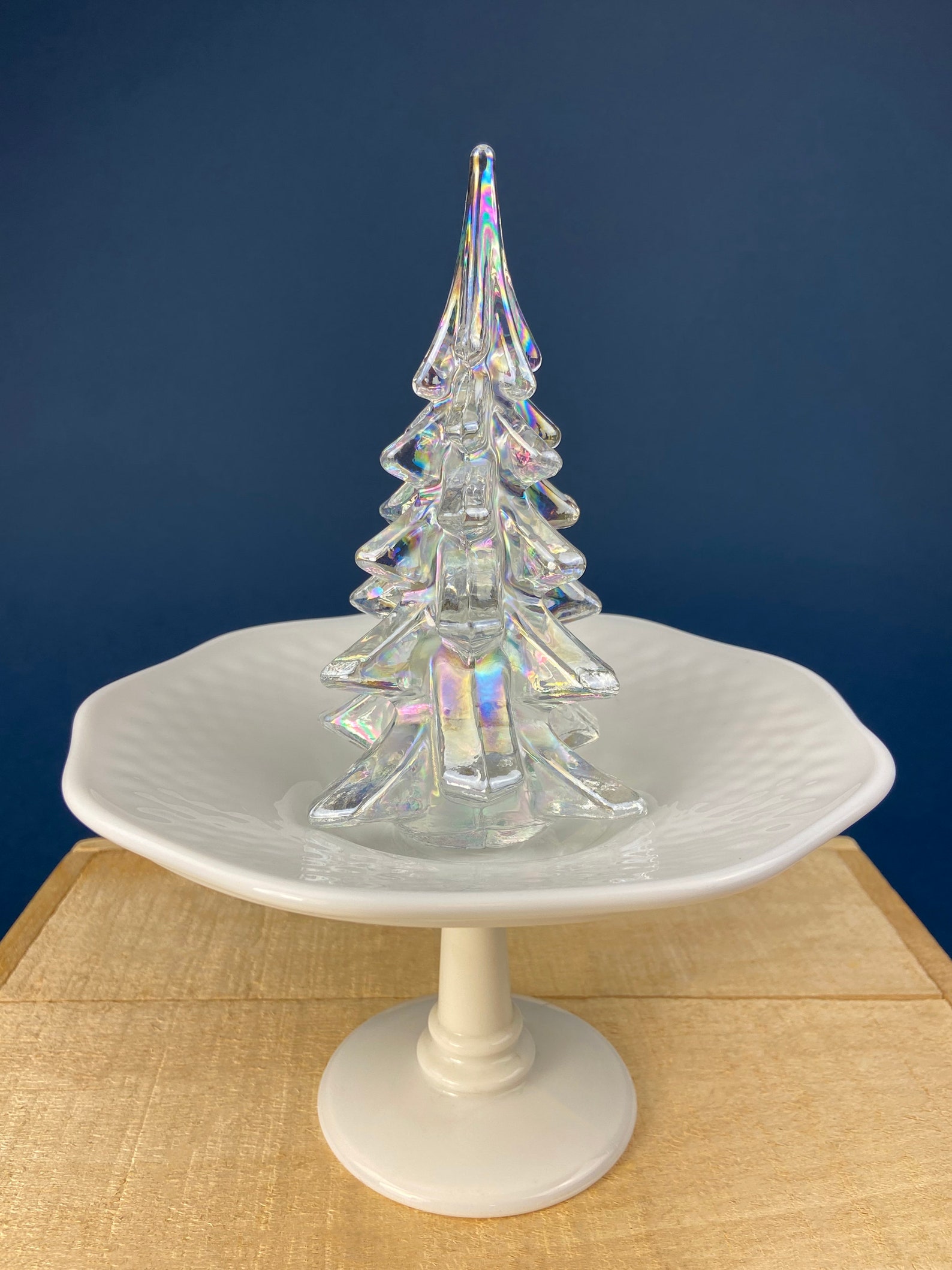 Crystal Christmas Tree. Clear With Irridescent Undertones. Hand Crafted ...