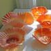 Vintage Carnival Glass Bowl. Rays Pattern and Crimped Edge Bowl. Candy ...