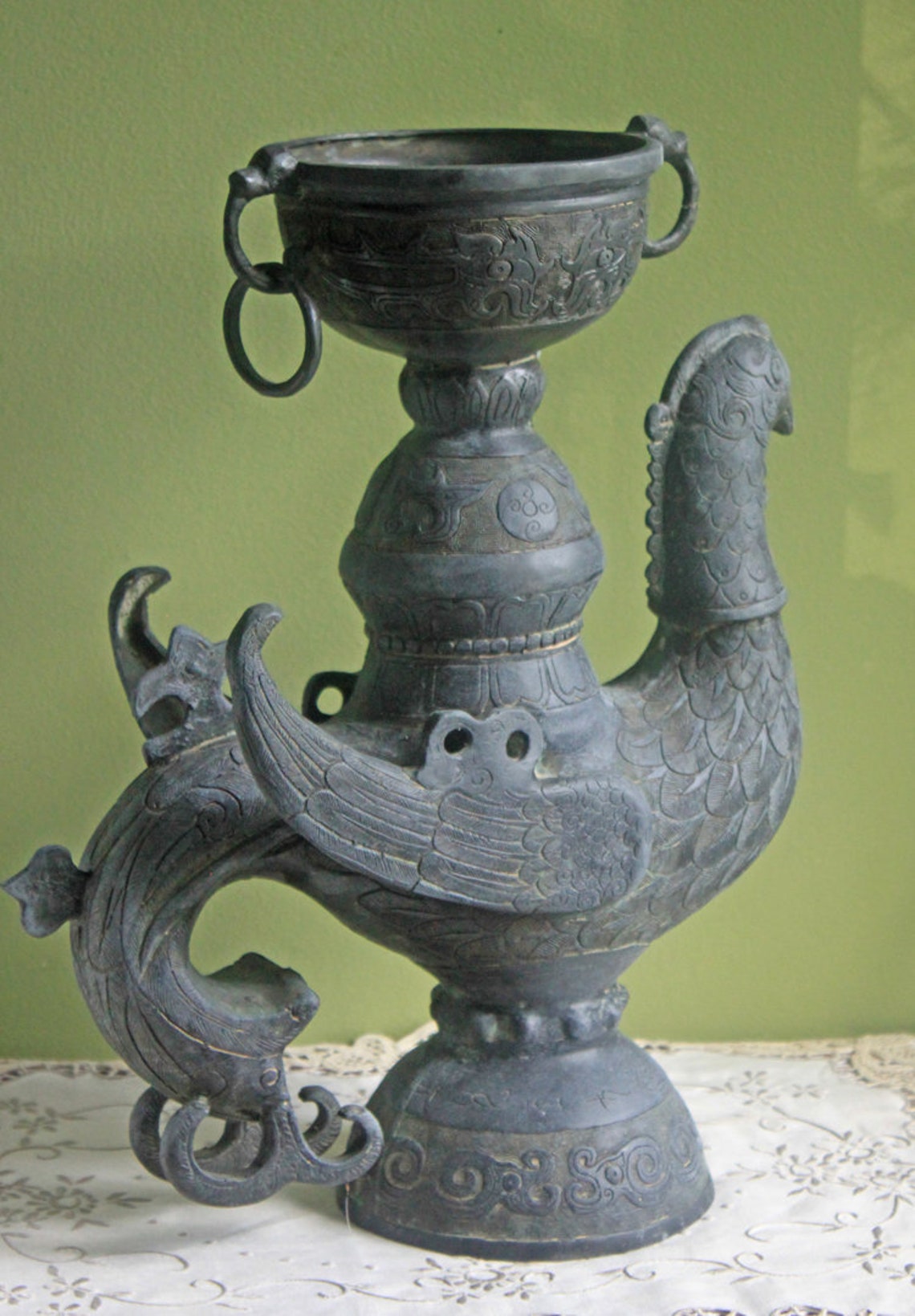 Antique Bronze Incense Burner. Asian Ritual Vessel. 18th-19th Century ...