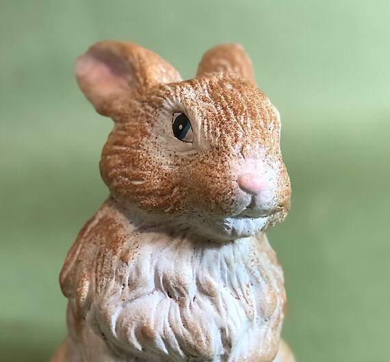 Resin Bunny Figurine. Rustic Style Brown Bunny for Spring or | Etsy