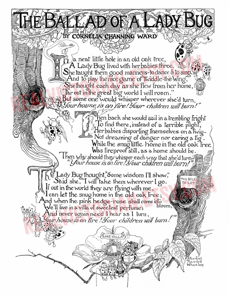 Printable Illustrated Children's Poem Instant Download: Ballad of a ...