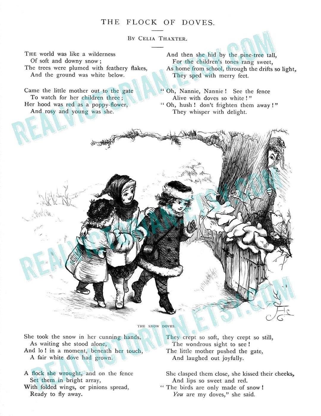 Printable Illustrated Children's Poem Instant Download: the Flock of ...