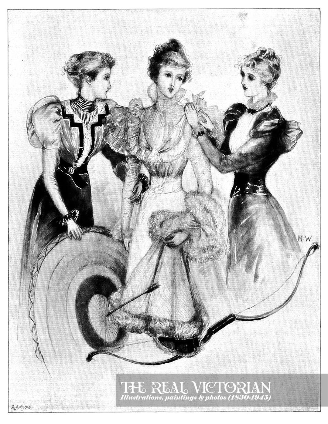 Vintage Illustration: Victorian Ladies Archery Competition Winner ...