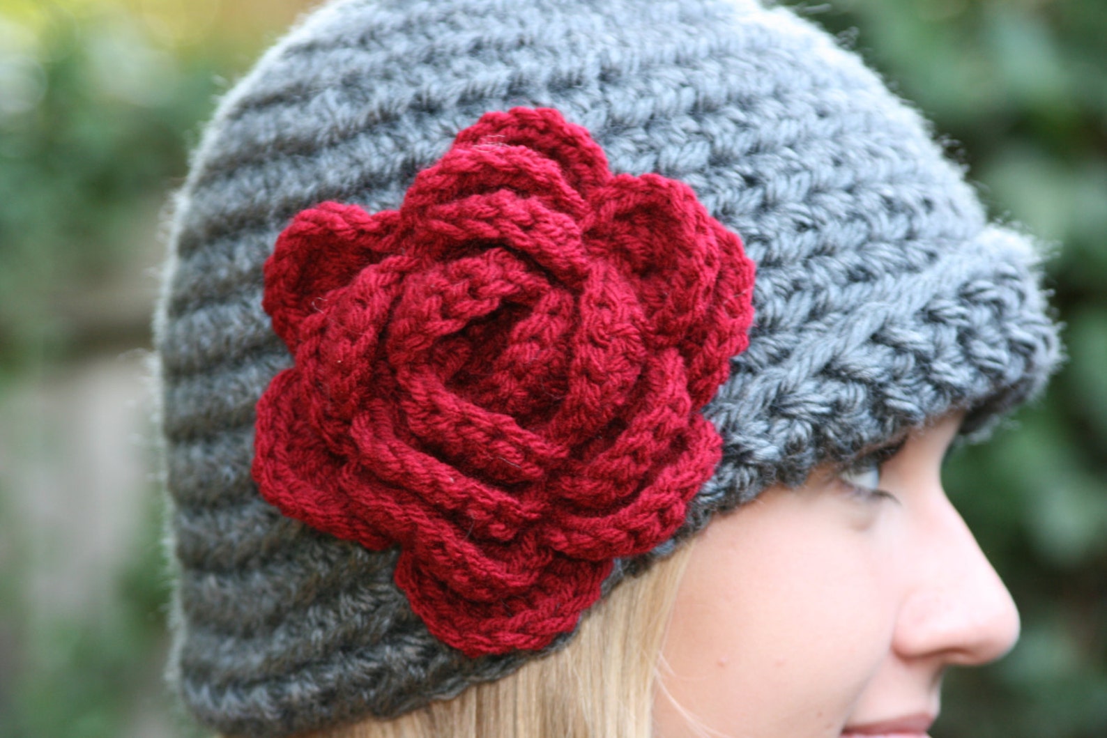 Hat With Rose Newborn to Adult Sizes Custom Colors | Etsy