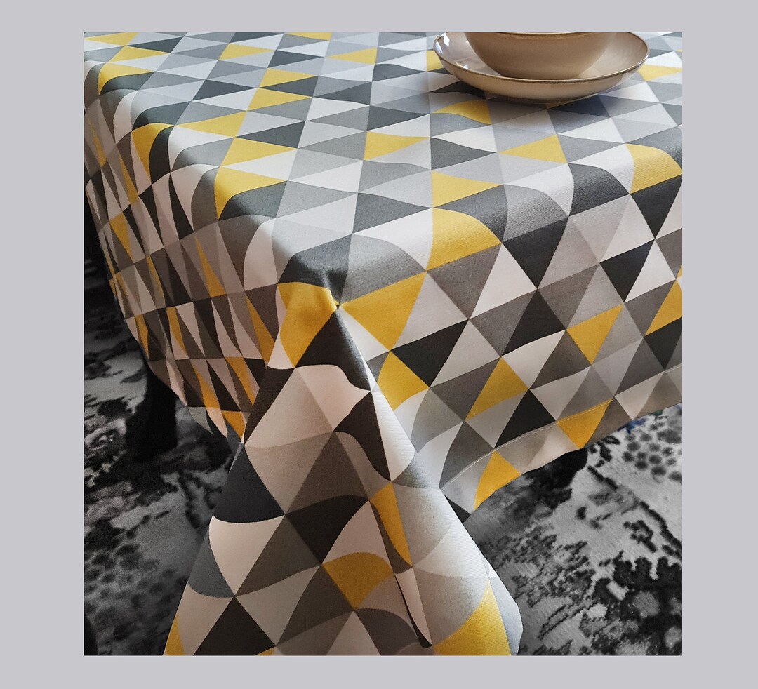 Triangle Pattern Duck Fabric Tablecloth-natural Table - Etsy