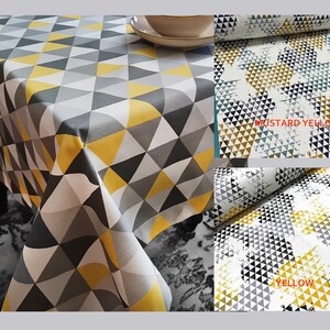 Triangle Aged Pattern Duck Fabric Tablecloth-natural Table Cloths ...