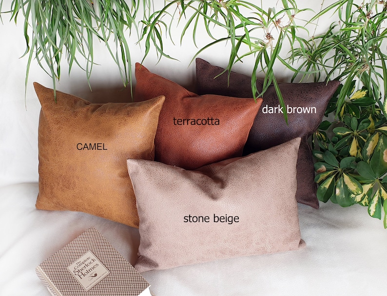 Zen Camel Color Piecewise Square Faux Leather Fabric Pillow - Etsy