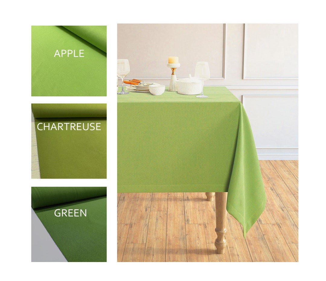 Green Cotton Tablecloth: Country Style Home Decor, Custom Sizes - Etsy