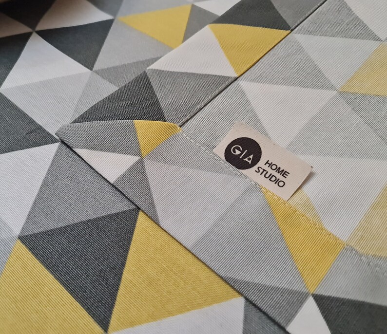 Triangle Aged Pattern Duck Fabric Tablecloth-natural Table - Etsy
