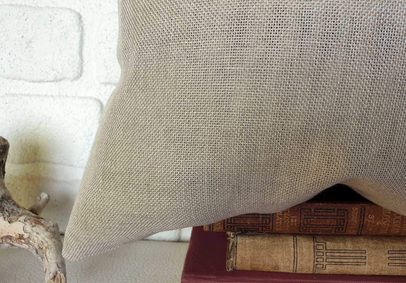 Half Rustic Gray Color Faux Leather and Half Gray Linen Linen - Etsy