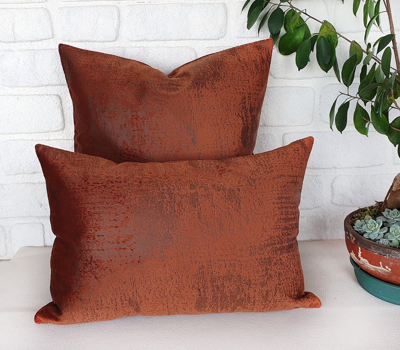 Rustic Look Terracotta Velvet Soft Fabric Pillow Cover - Etsy