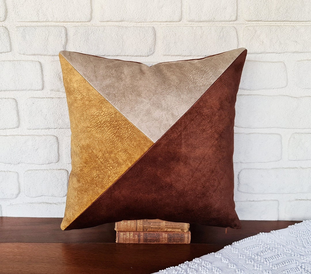 Baby Face Terracotta Triangle Diagonal Design Sophisticated Cushion ...