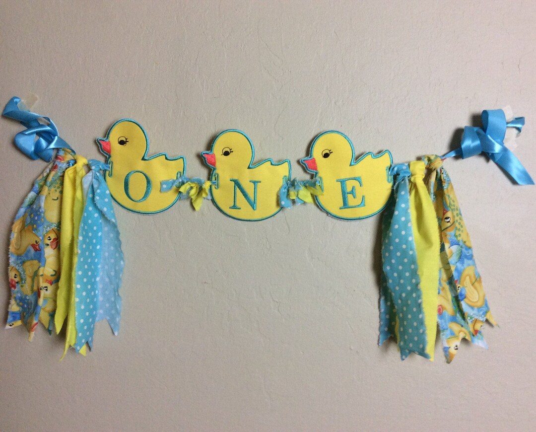 Yellow Duck Banner, Baby's First Birthday High Chair Banner, Duck Theme ...