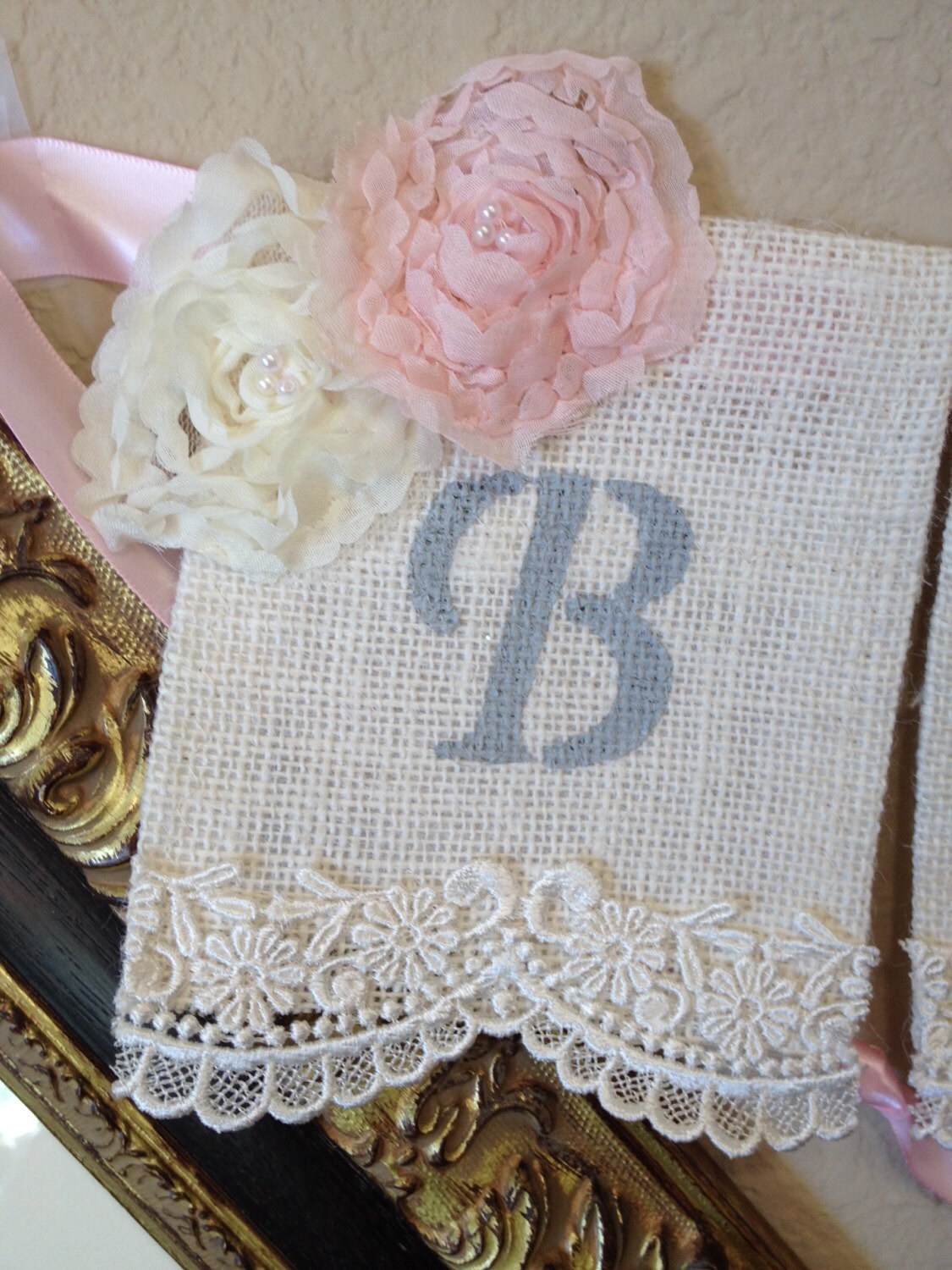 Custom Burlap Lace Banners Wedding Decor Bridal Shower | Etsy