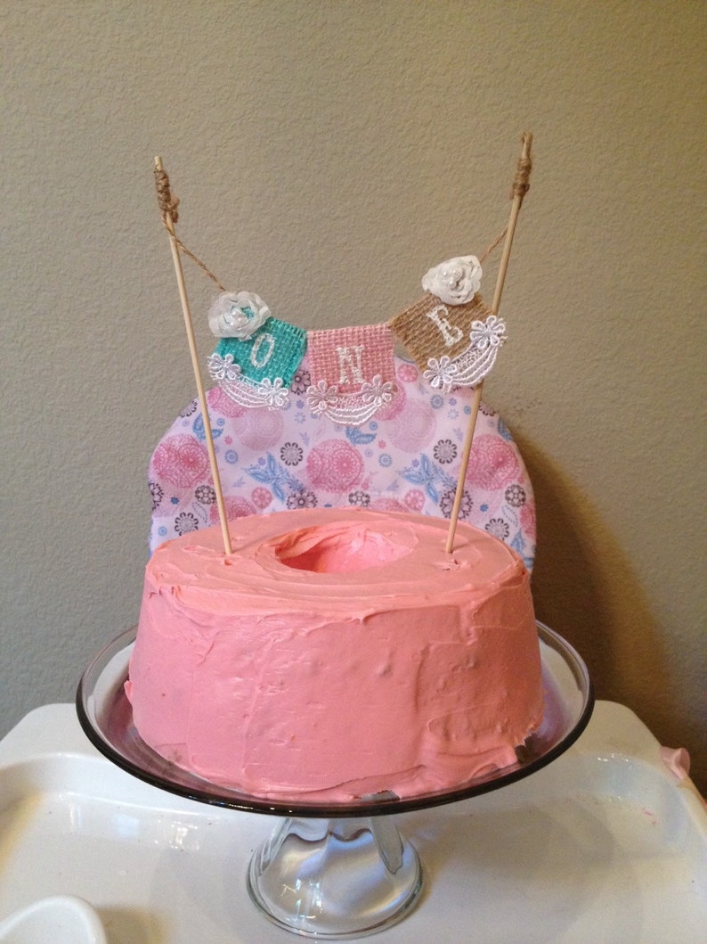 Custom Embroidered Burlap Graduation Cake Banner Shabby Chic - Etsy