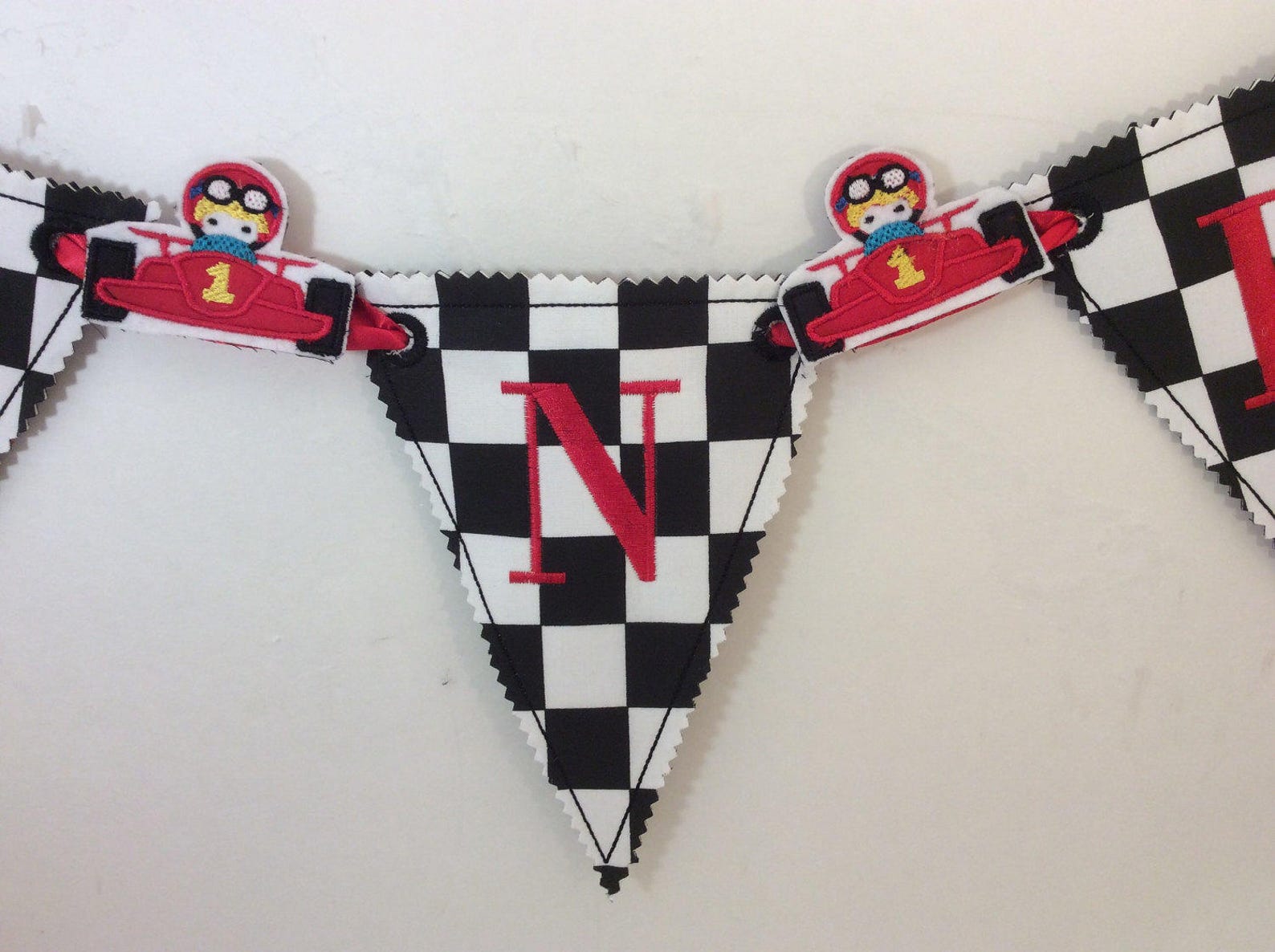 Race Car Baby Boy First Birthday Banner Racing Flag Banner | Etsy
