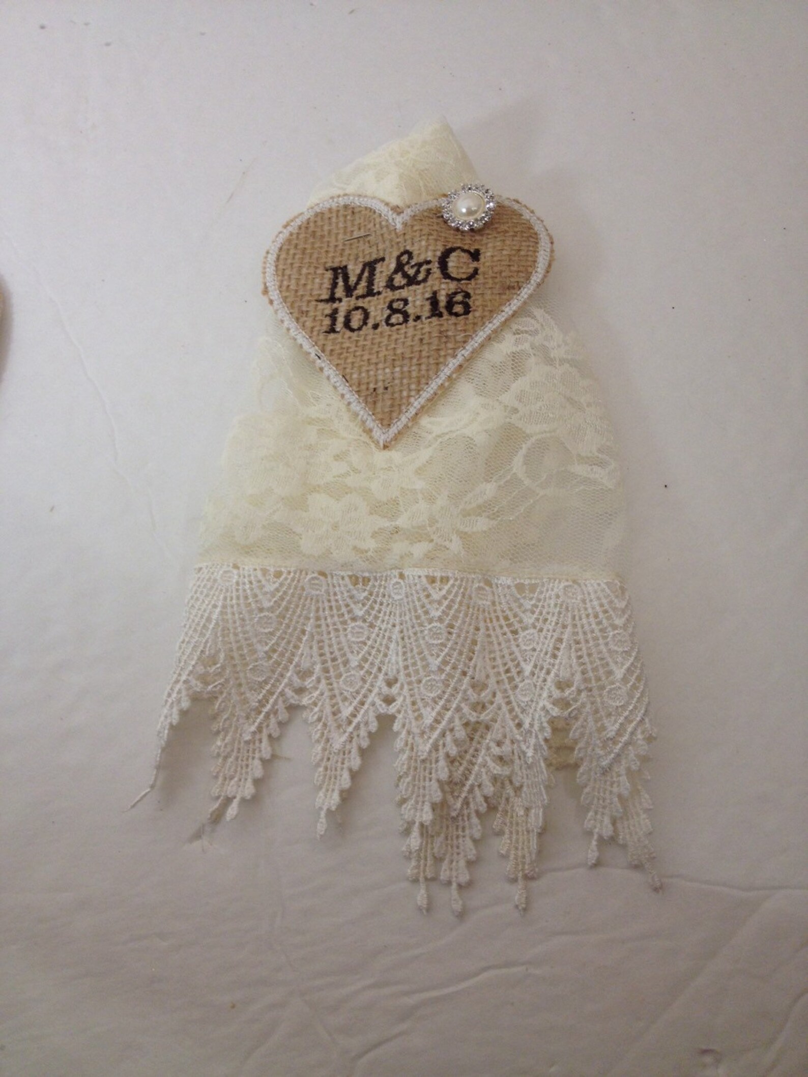 Card Box Burlap Monogrammed Heart; Card Box Decoration, Burlap, Lace ...