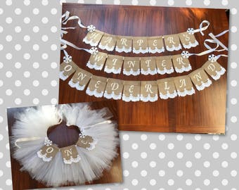 Happy Birthday Banner Shabby Chic Burlap Lace Burlap | Etsy