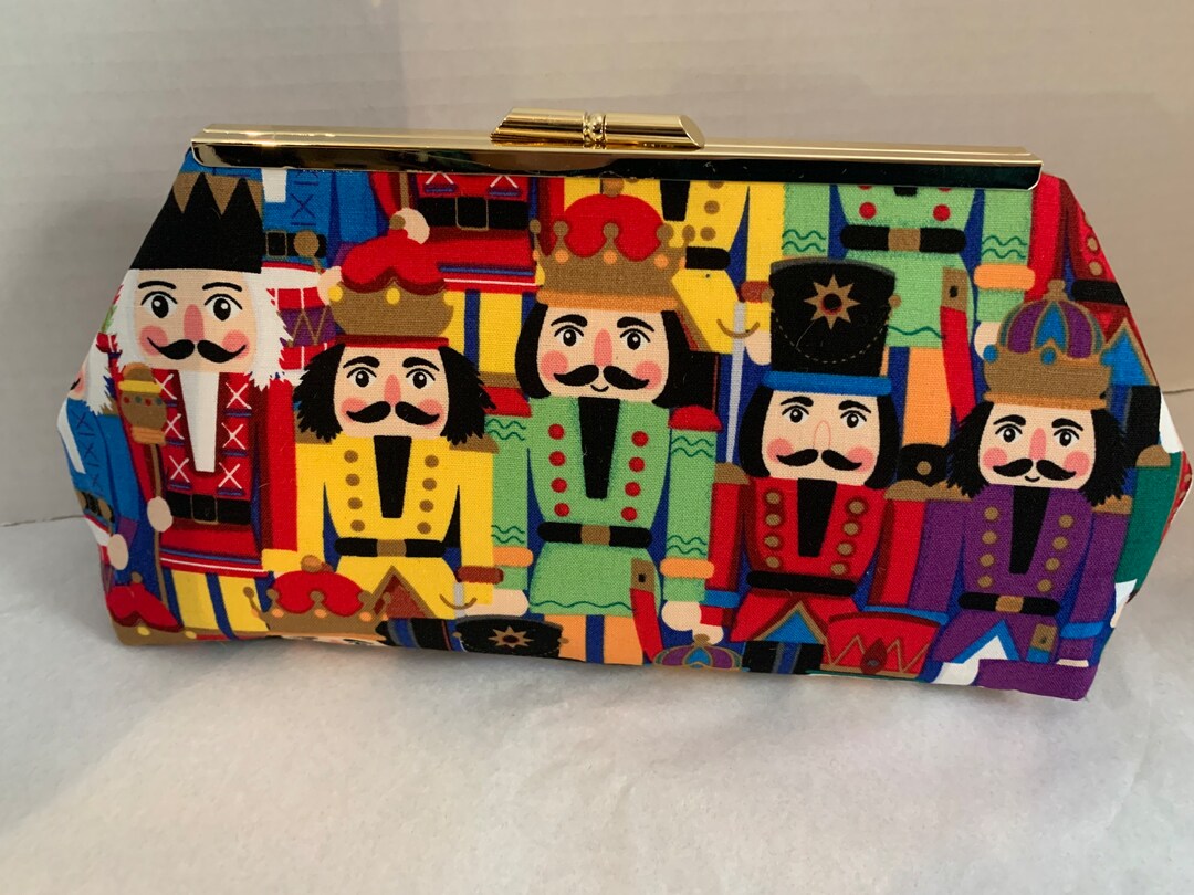 Colorful Nutcracker Cotton Clutch Purse With Silver Tone Finish Snap ...