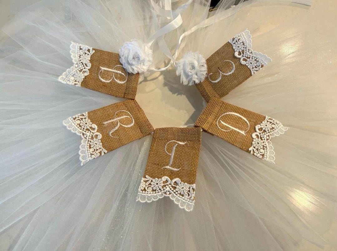 Bride Burlap and Lace Banner, Shabby Chic, Bridal Shower Decor, Wedding ...