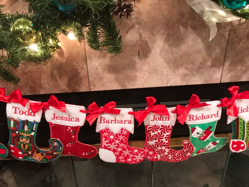 Personalized Christmas Stocking Name Banner Holiday Banner - Etsy