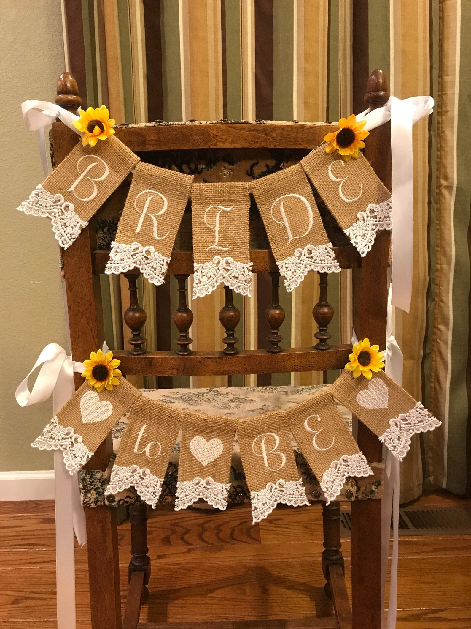 Burlap Lace Bride to Be Chair Shabby Chic Bridal Shower | Etsy