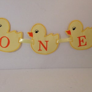 Yellow Duck Banner With High Chair Tutu, Baby's First Birthday High ...