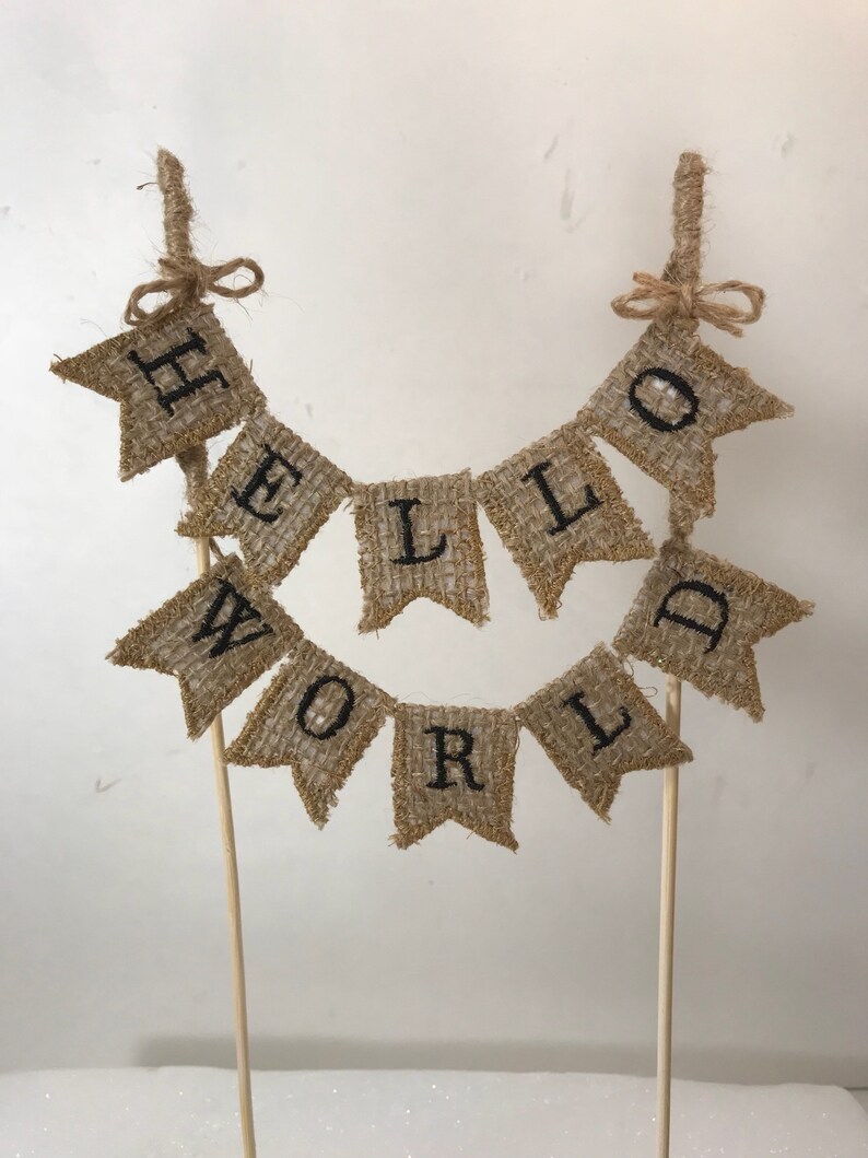 Custom Embroidered Burlap Graduation Cake Banner Shabby Chic - Etsy