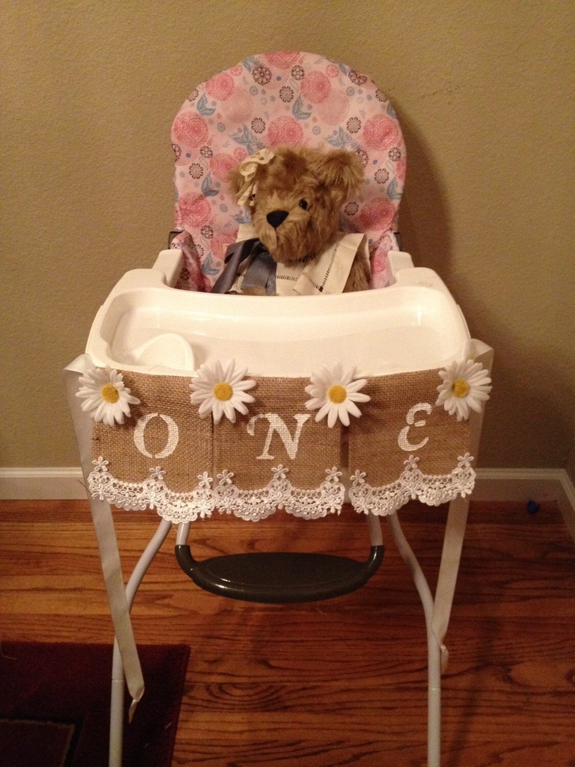 Baby's First Birthday High Chair Daisy Banner Shabby | Etsy