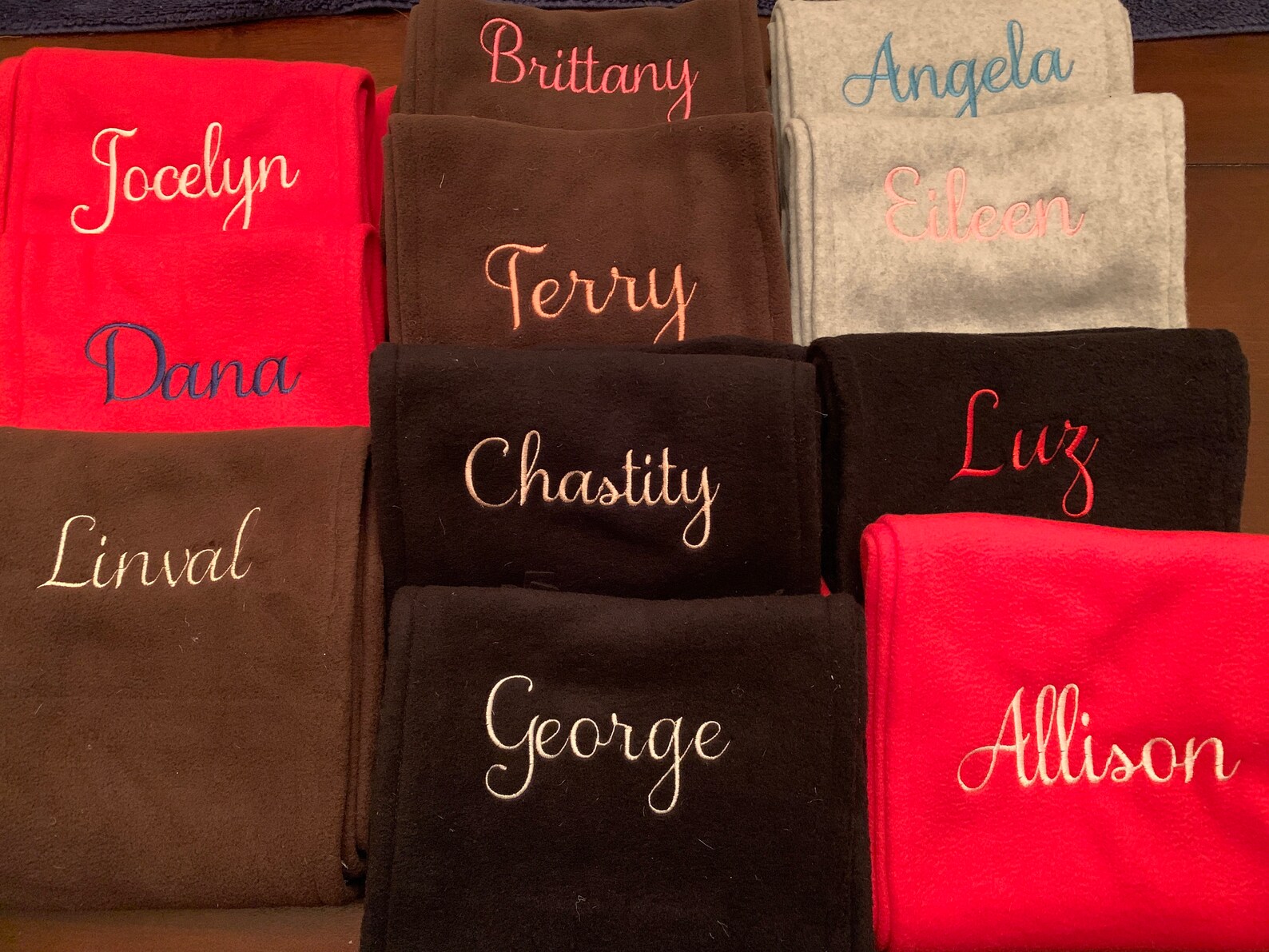 Personalized Machine Embroidered Fleece Scarf Monogrammed | Etsy