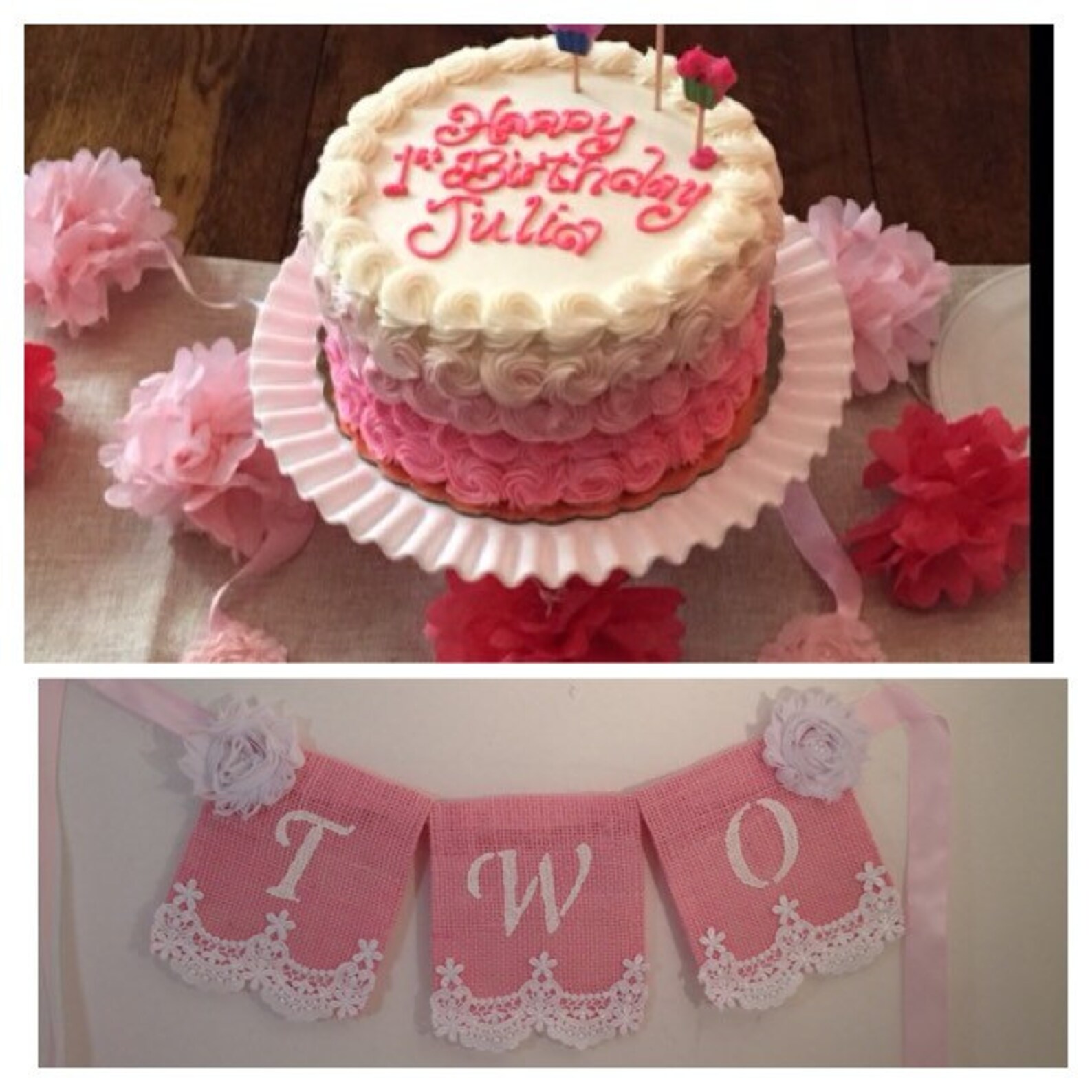 Shabby Chic Burlap High Chair Banner: Lace & Pearls Birthday Decor - Etsy