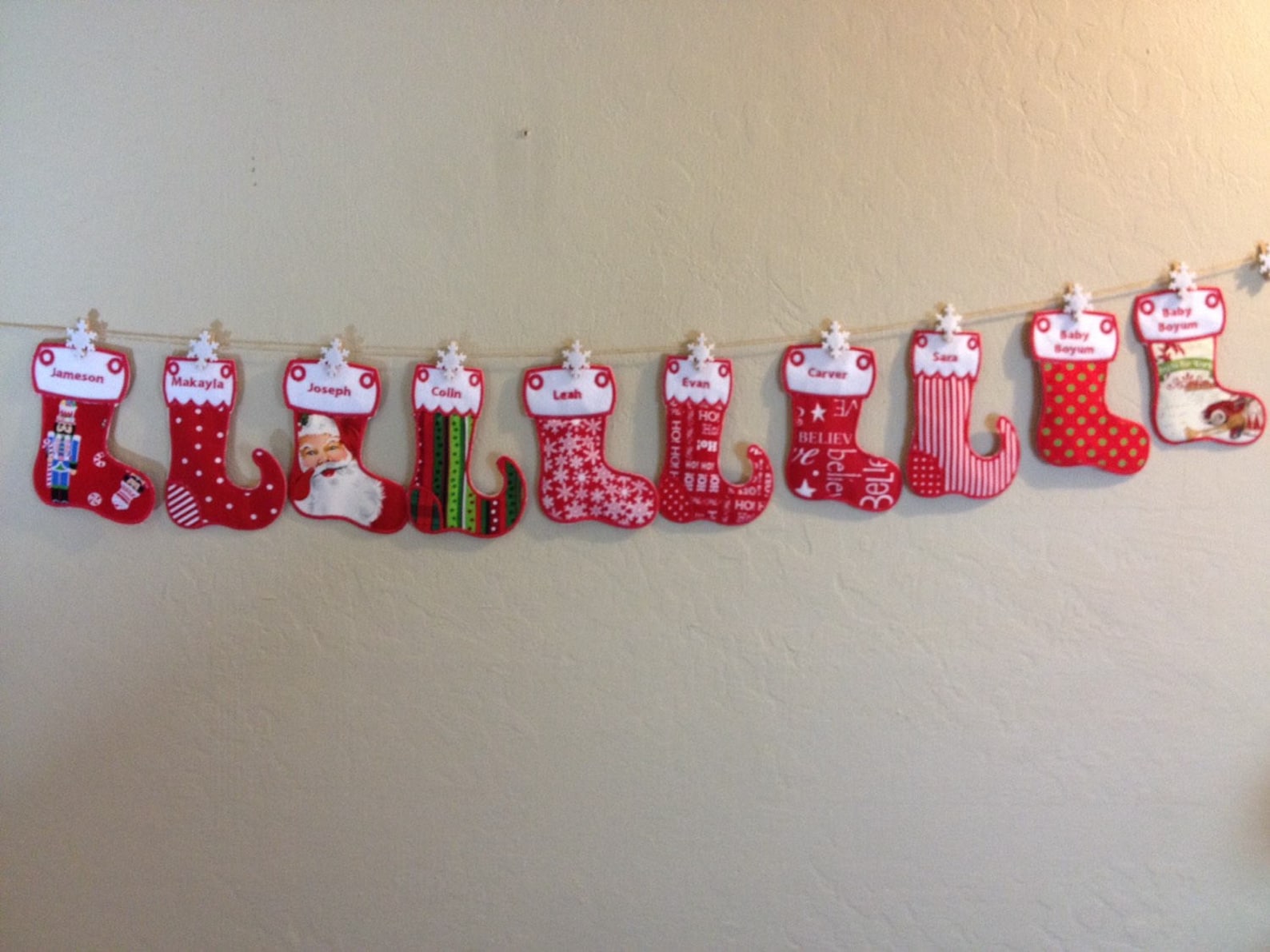 Personalized Christmas Stocking Name Banner Holiday Banner - Etsy