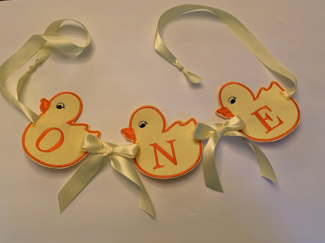 Yellow Duck Banner With High Chair Tutu Baby's First | Etsy