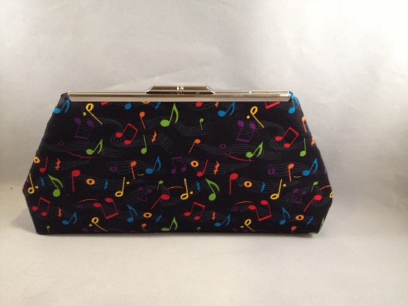 Colorful Music Note Print Clutch Purse With Gold Tone Finish - Etsy